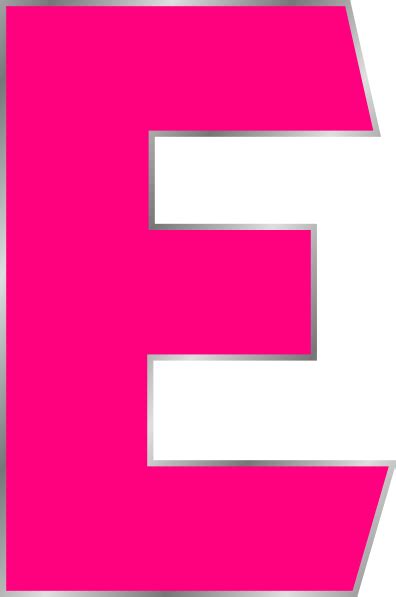 Bold Pink Letter E Graphic Free Download And Web Use 91076 Clipart Library