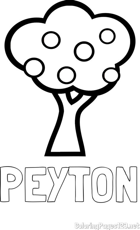 Peyton Coloring Page And Apple Tree Coloring Page