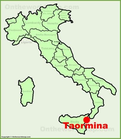 Taormina Sicily Italy Map Island