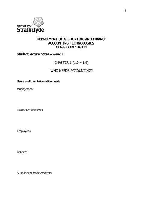 Week 3 Lecture Notes 2020 21 Department Of Accounting And Finance