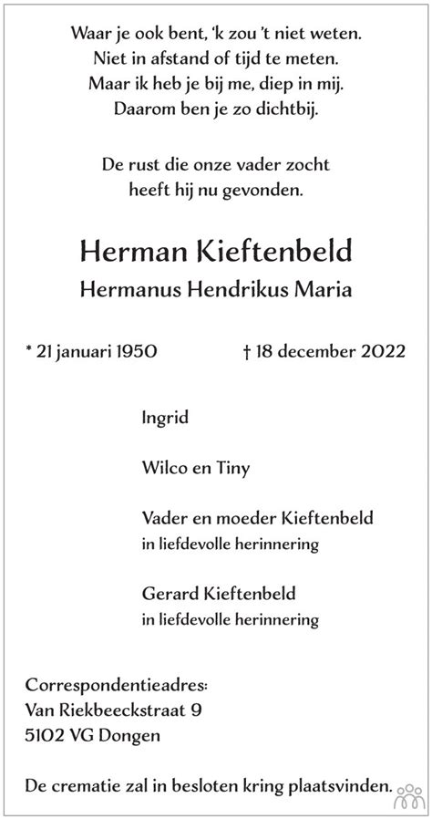 Herman Hermanus Hendrikus Maria Kieftenbeld 18 12 2022