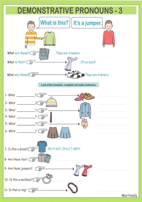 Demonstrative Pronouns Worksheet