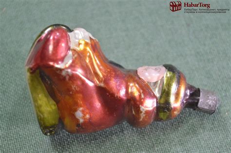 Купить Игрушка елочная новогодняя Мальчик на санках Стекло СССР в интернет аукционе