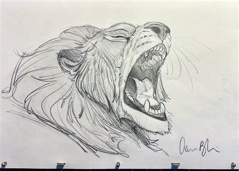 Roar Of The King Original Drawing The Art Of Aaron Blaise