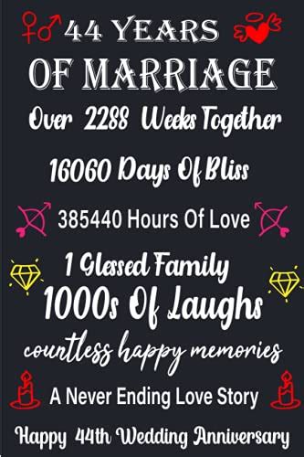 44 Years Of Marriage 44th Wedding Anniversary T For Couple