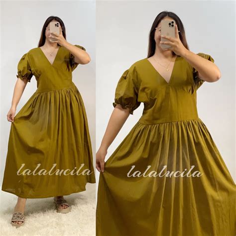 Athena Plus Size Linen Maxi Dress Shopee Philippines