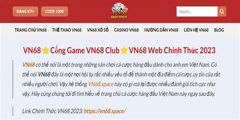 Vn68 Club Cổng Game Đổi Thưởng Quốc Tế Siêu Hấp Dẫn