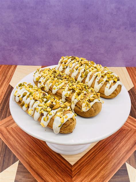 Authentic Pistachio Eclairs Recipe Trophy Husband Bake Shop
