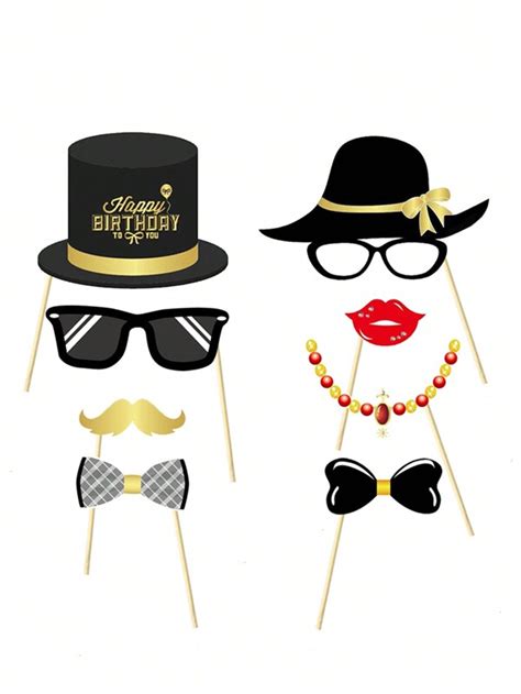 53 Pcs Birthday Photo Booth Props Kit For 18th 21st 30th 40th 50th 60th