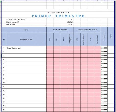 Ceaa Descarga Formato De Boleta Calificaciones Primer Periodo Primaria