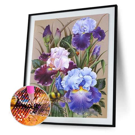 5D DIY Full Drill Diamond Painting Flowers Cross Stitch Embroidery