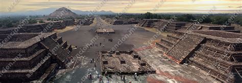 Teotihuacán Pirámide Del Sol Calzada De Los Muertos Panorámica