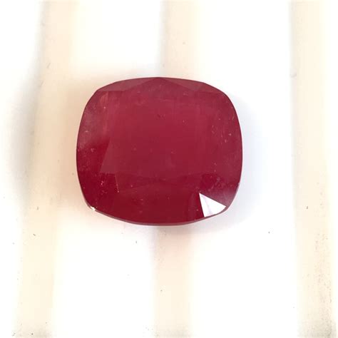 Natural Ruby Cushion Cut Treated Big 6 23 Carat Etsy