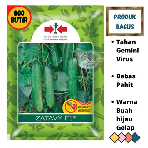 Jual Benih Bibit Mentimun Hibrida ZATAVY F1 800 Butir Cap Panah Merah