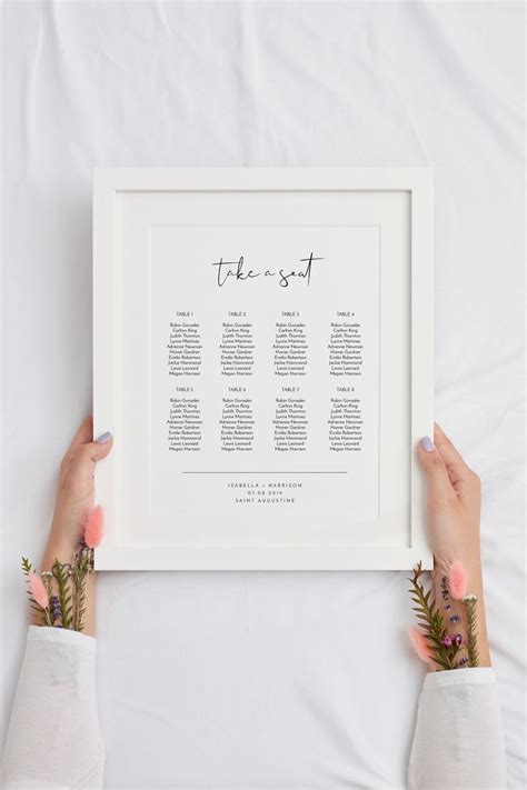 Minimalist Small Seating Chart Wedding Seating Chart Seating Sign Small Wedding Seating