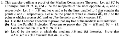 Solved This Exercise Outlines A Proof Of The Median Chegg