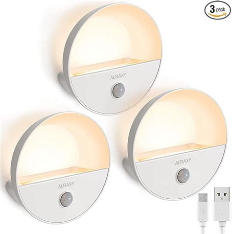 Auraxy Rechargeable Battery Night Light Motion Sensor Night Light Led
