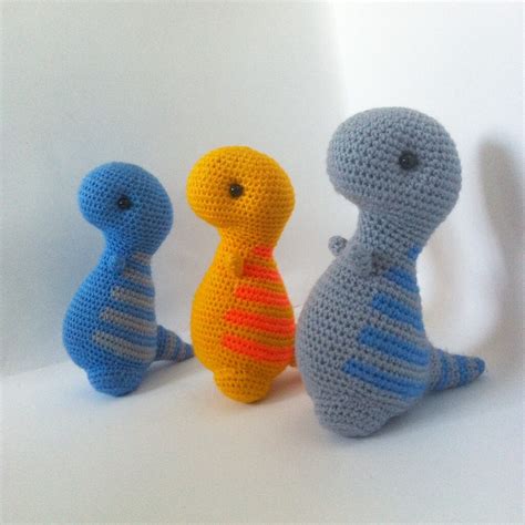 Crochet Dinosaur Plush Toy Stuffed Animal Chubby Trex Jurassic Etsy