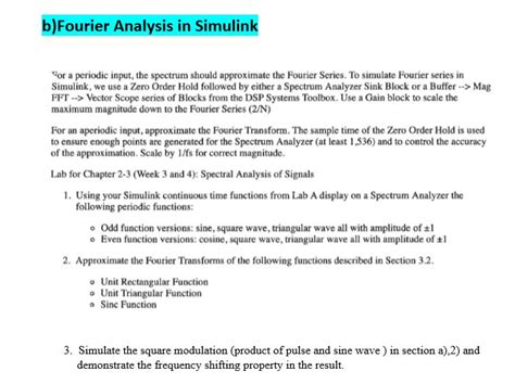 b fourier analysis in simulink or a periodic input