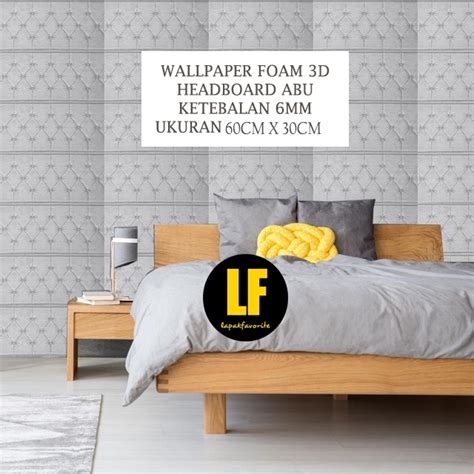 Jual AA Wallpaper 3D Foam Headboard Abu Dinding Busa Stiker Wall Foam