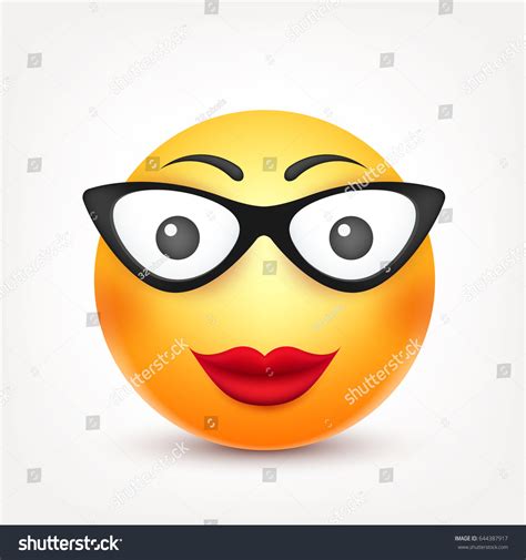 Smiley Glassessmiling Emoticon Yellow Face Emotions Stock Vector