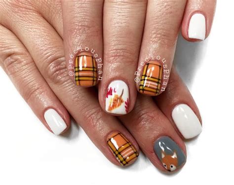 Plaid Nails Fox Nails Fall Nails PreciousPhan Farbenfrohe