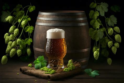 Premium Photo Beautiful Beer With Foam In Classic Beer Glass In Dark