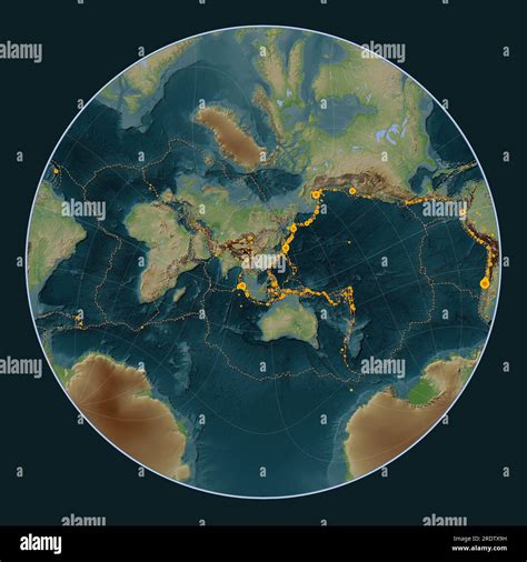 Yangtze Tectonic Plate On The Wiki Style Elevation Map In The Lagrange Oblique Projection