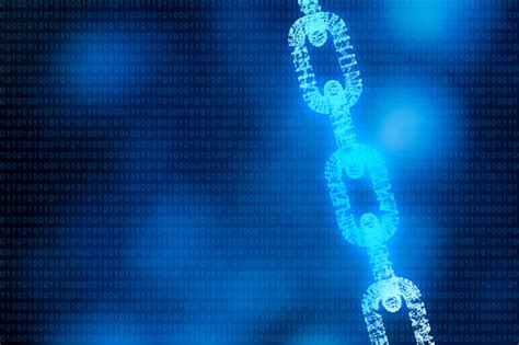 Blockchain 디지털 코드 모양 조명 데이터 노드 기반 기술 개념입니다 3 차원 일러스트 레이 션 블록체인에 대한 스톡
