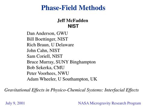 Ppt Phase Field Methods Jeff Mcfadden Nist Powerpoint Presentation