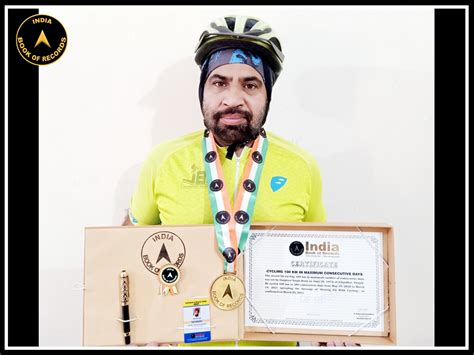 Cycling 100 Km In Maximum Consecutive Days India Book Of Records