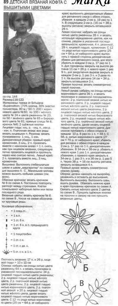 Кофта для девочки Для девочек Каталог файлов Вязание для детей Вязание Схемы вязания