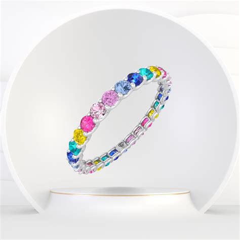 Luccia Multi Color Gemstones Luxurious Eternity Band