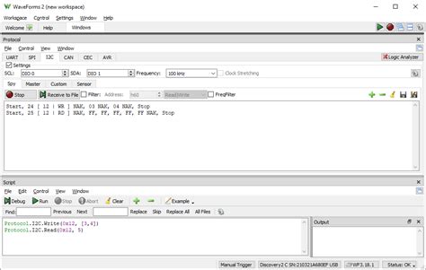 I2c Master And Monitor Protocol And Logic1 Analog Discovery 2 Test And Measurement Digilent