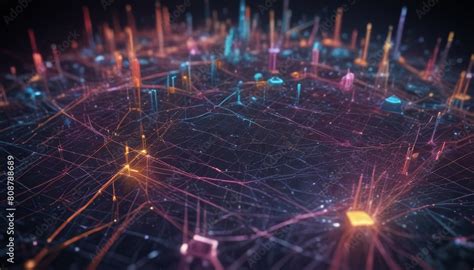 Abstract Visualization Of Data And Technology In Graph Form Illustration Stock Illustration