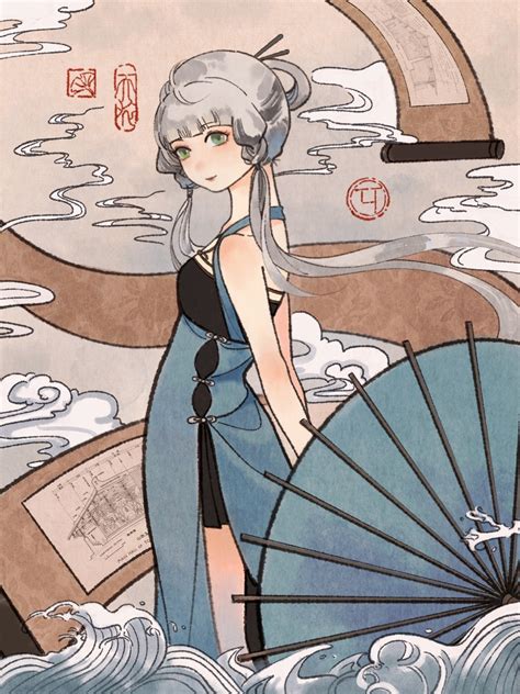 Lu Nulu Luo Tianyi Vocaloid Vsinger Vocaloid Highres Girl Aqua Dress Braided Sidelock