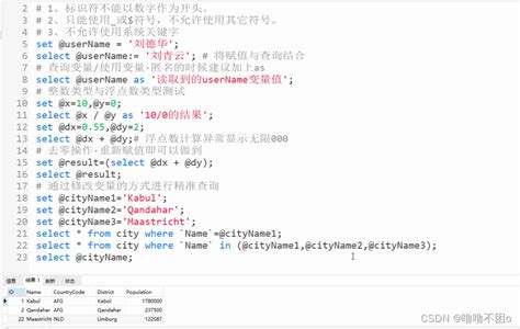 Mysql变量的声明与使用mysql声明变量 Csdn博客