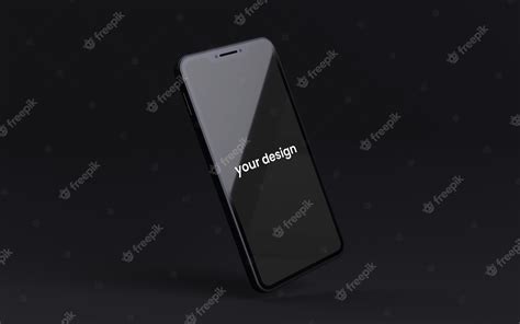 Premium Psd Realistic Black Smartphone Screen Mockup