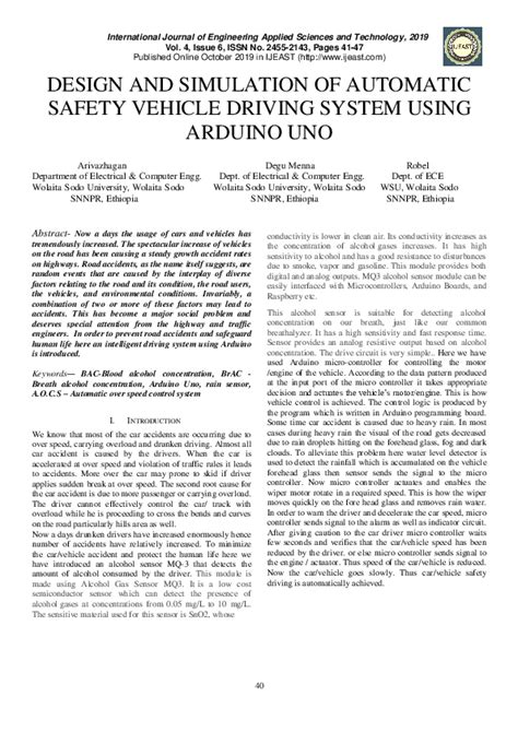 Pdf Design And Simulation Of Automatic Safety Vehicle Driving System Using Arduino Uno