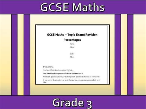Gcse Maths Revision For Percentages Teaching Resources