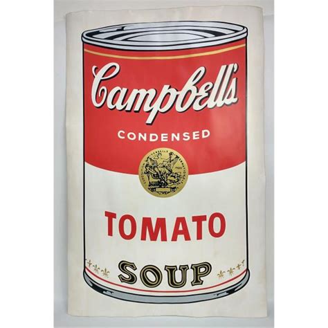 Lot Silkscreen Campbells Soup Tomato Signed Andy Warhol