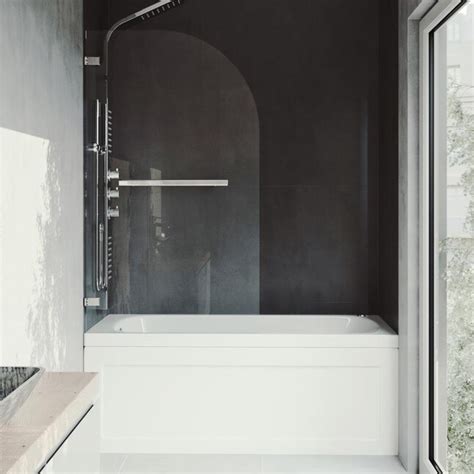Vigo Orion Stainless Steel 58 In Frameless Hinged Bathtub Door In The