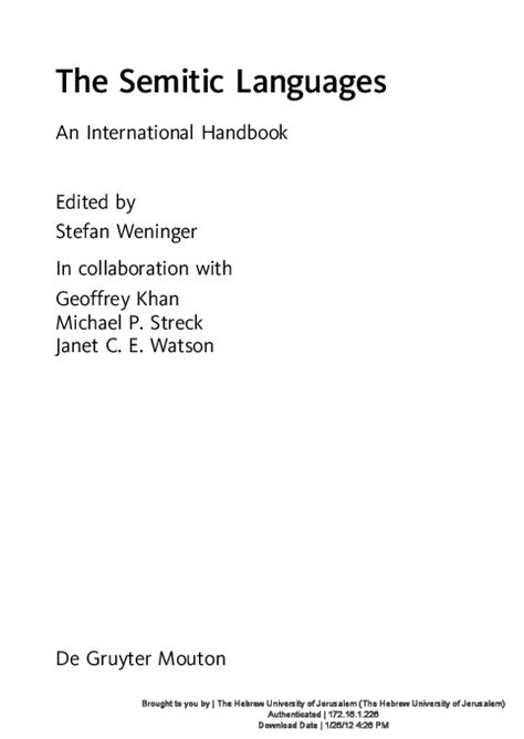 Phyla And Waves Models Of Classification Of The Semitic Languages