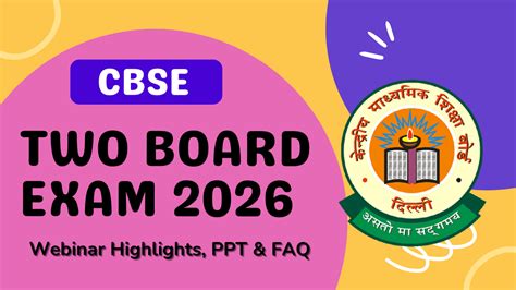 Cbse Class X Two Board Examination 2026 Webinar Highlights Ppt And Faq