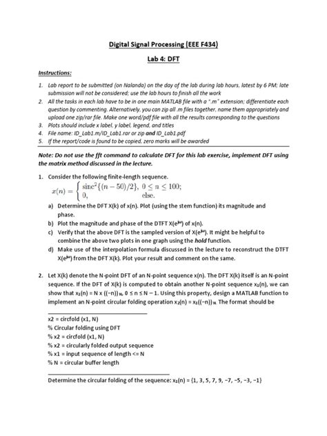 lab 4 download free pdf discrete fourier transform algorithms and