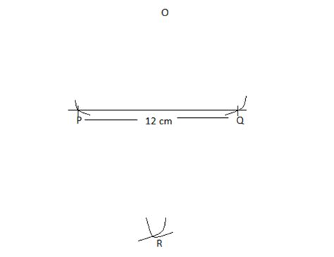 draw a line segment pq of length 12 cm mark a point o outside this