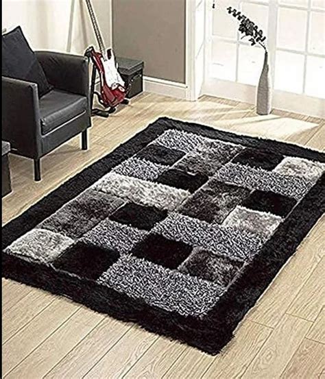 Polyester Printed Geometric Black Base Shaggy Carpet At Rs 75 Sq Ft In