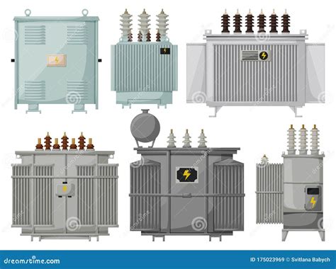 Transformer Vector Cartoon Icon Vector Illustration Electric Equipment