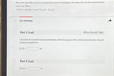 Solved The Water Gas Shift Reaction Is An Important Source