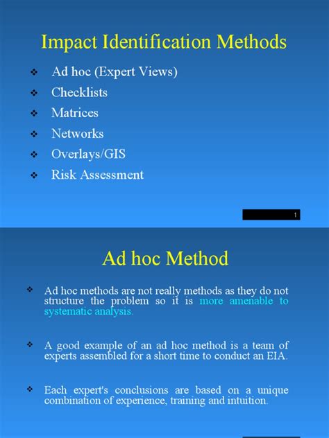 Eia Methods Lecture 3 Pdf Environmental Impact Assessment